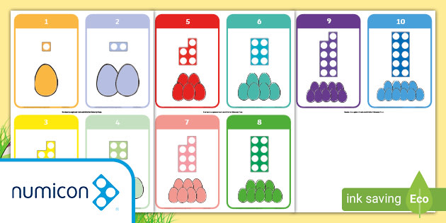 Easter Eggs and Numicon Shapes Flashcards (teacher made)
